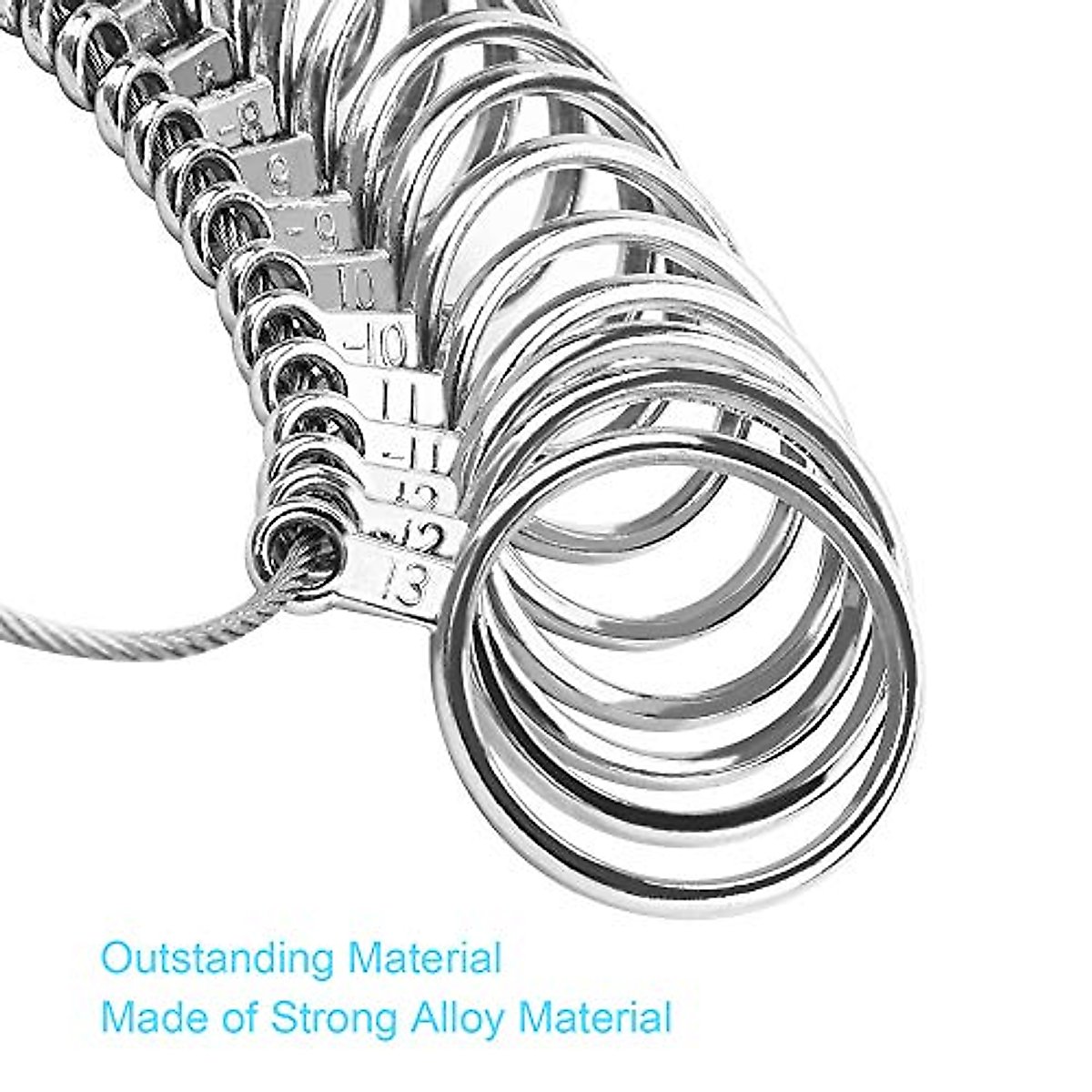 Ring Sizer Measuring Tool, 27 PCS Premium Ring Measurement Tool, US Ring Size 0-13 with Half Size, 1 PCS Finger Ring Sizing Measure Gauge, by UUBAAR