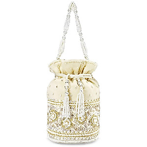 Aheli Potli Bags Gift for Women Evening Bag Clutch Ethnic Bride Purse with Drawstring