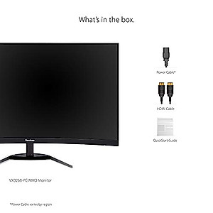 ViewSonic VX3268-PC-MHD 32 Inch Curved 1080p 1ms 165Hz Gaming Monitor with FreeSync Premium, Eye Care, HDMI and Display Port