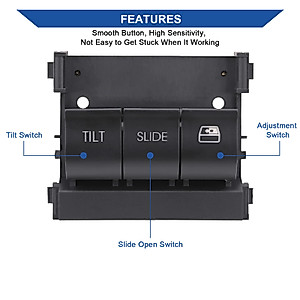 Obaee Overhead Console Sunroof Switch Power Rear Sliding Window Control Compatible with Ford F150 F250 F350 F450 F550 Super Duty 2009 2010 2011 2012 2013 2014 2015 2016 2017 Replaces OEM 9L3Z15B691DA