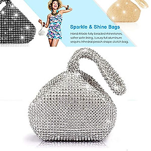 JIAN YA NA Fashion Women Rhinestone Trihedral Clutch Evening Bag Bling Zipper Wedding Purse