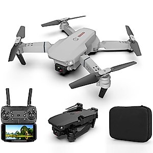 E88 Pro Drone with dual 4k camera, Kids/Beginner, wifi fpv 1080 hd, Dual foldable RC Quadcopter , Altitude hold, Headless mode, visual positioning, auto return, mobile app control, Black, 360 flip