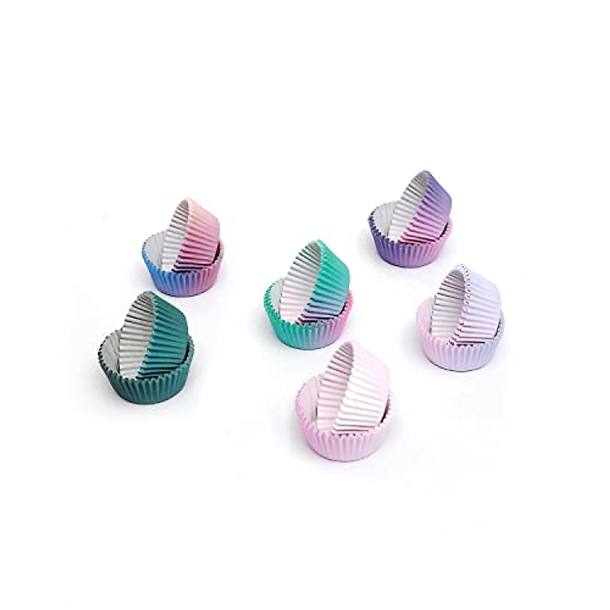 300-Count Cupcake Liners Standard Disposable Cupcake Cups 6 Design Cupcake Papers Baking Cups Cupcake Wrappers (Standard Size) qiqee For Housewarming