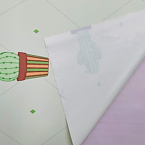 Yifely Cactus Shelving Paper Removable Light Green Shelf and Drawer Liner Cover L-Shaped Desk with Bookshelves 17.7 Inch by 9.8 Feet