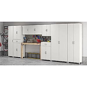 Pemberly Row Transitional Storage Cabinet with Drawer in White