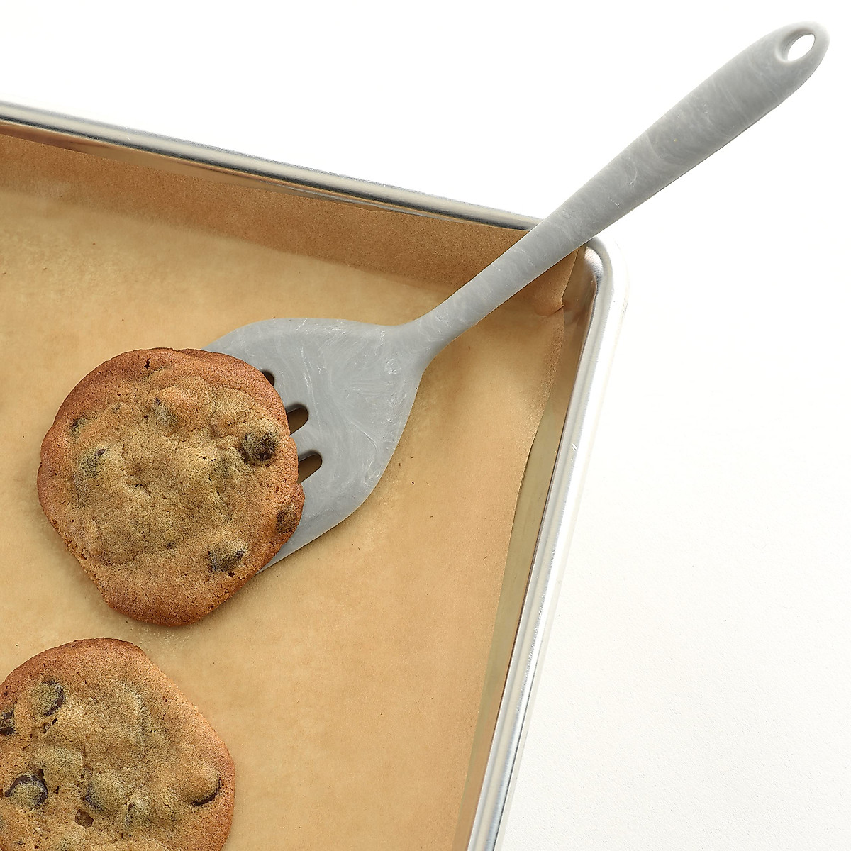 Norpro Silicone Mini Slotted Turner, Marble, 8.25" x 2" x .5"