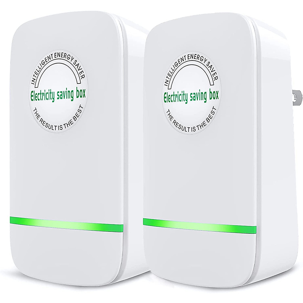 Pro Power Saver, Electricity Saving Box, Smart Watt Energy Saving Device with LED Indicator for Household Office Market (2Pcs White)
