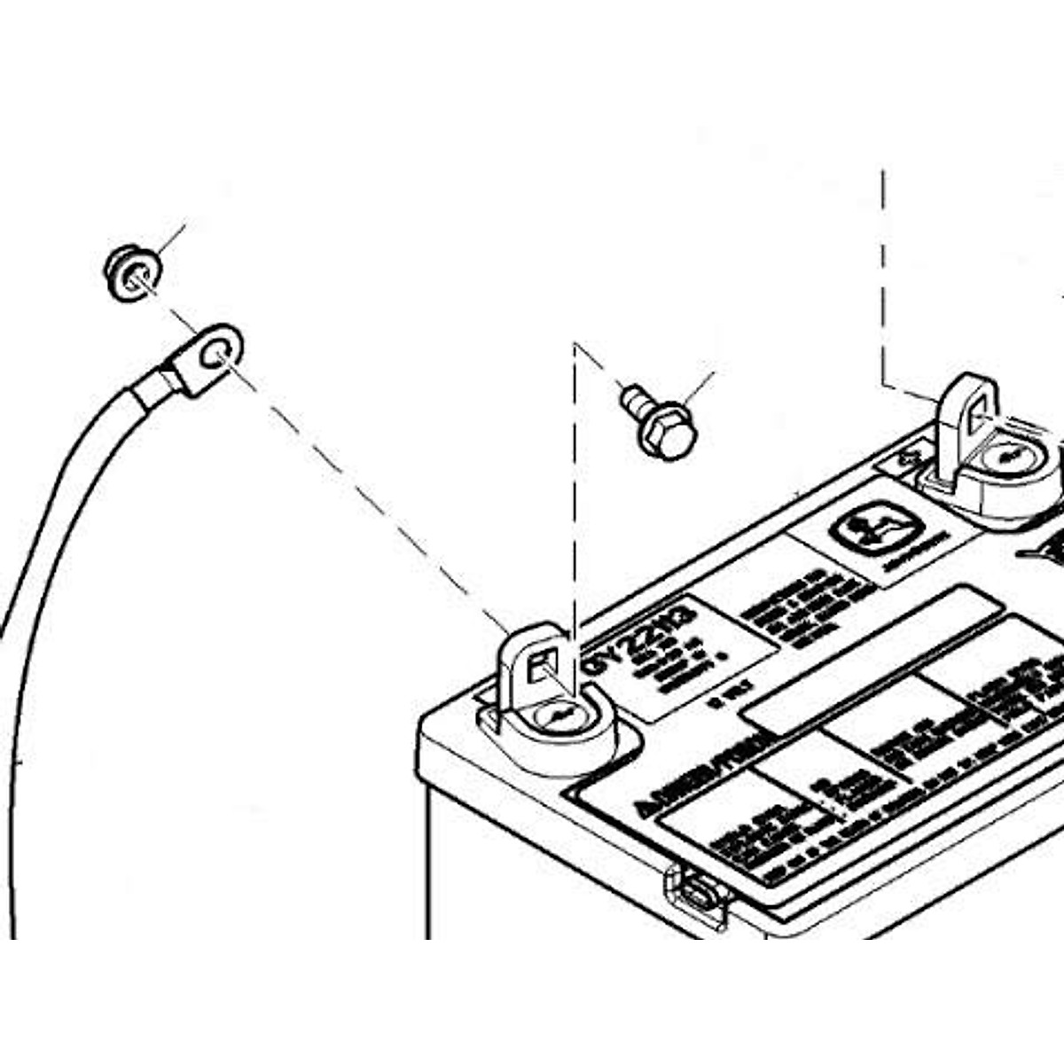 19M7775 14M7303 Replacement Battery Terminal Bolts Nuts Stainless Steel (2-Pack) for John Deere
