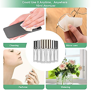 6pcs Refillable Perfume Bottle, 8 ML BPA Free Spray Atomizer Perfume Bottle, Leak Proof Glass Perfume Atomizer with Metallic Aluminum caps