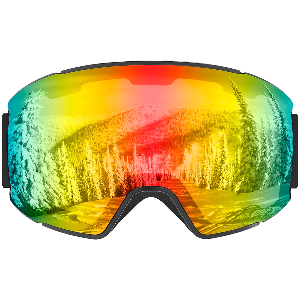 Retrospec Zenith Ski Goggles for Men and Women Over Glasses, UV Protection, Anti-Fog, Scratch Resistant Snow Goggles for Skiing and Snowboarding