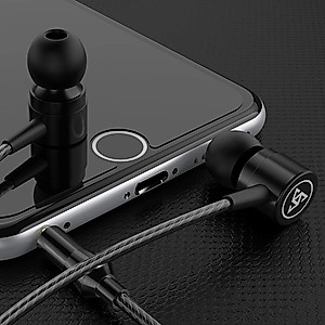 REPEDO Professional Metal Headphone in Ear Wired Earphone Heavy Bass Sound Quality Music Sport Headset Headsets with Built-in Microphone 3.5mm in-Ear Wired Earphone (D2)