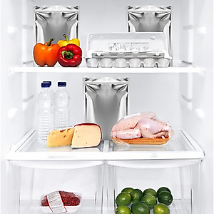 50 Pack 1 QUART Mylar bags for Food Storage With 60 Pack 300cc Oxygen Absorbers Stand-Up Zipper Pouches Resealable for Long Term Food Storage (7" x 10")