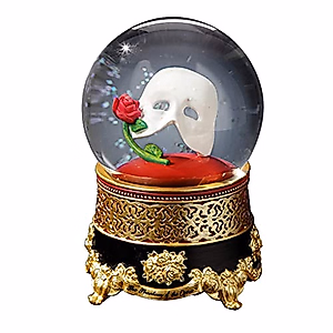 Phantom of The Opera Classic Mask with Rose Water Globe by The San Francisco Music Box Company
