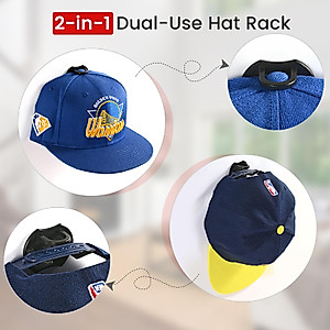 Lrgkcne Adhesive Hat Rack for Wall Baseball Caps, 16 Pack Hooks for Hats, Strong Hold hat Wall Organizer, Minimalist hat Display Rack, No Drilling Hat Racks for Door,Bedroom,Closet Black