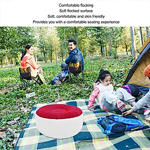 Inflatable Stool Ottoman Footrest, All Weather Foot Rest Indoor or Outdoor Use, Portable Flocking Inflatable Stool Ottoman Pouf Footstool for Home Patio Garden, Camping, Travel