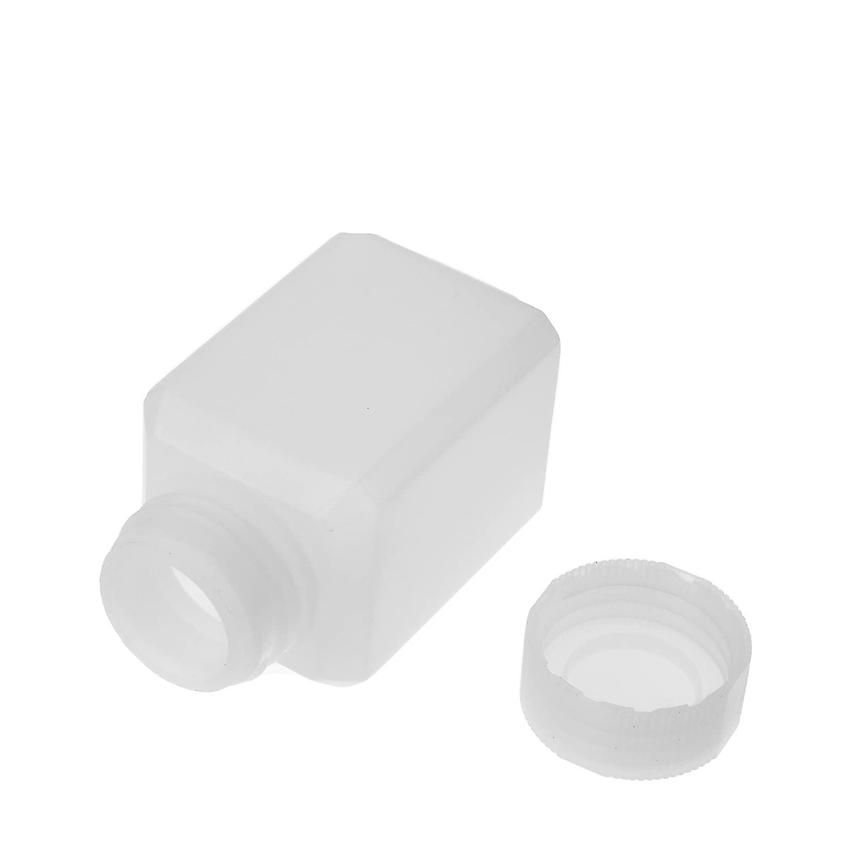 Bettomshin 3Pcs Wide Mouth Reagent Bottles, 74x20mm/2.91x0.79"(HxID)60ml PE Plastic Empty Liquid Sealing Bottle, Square Light Mouth Container Lab Solid Sample Storage White Translucent with Screw Cap