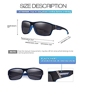 SKYOAK Premium Lightweight Bifocal Reading Sunglasses Men TR90 Frame Wrap Around Design Blue Light Blocker UV 400 Protection Outdoor Sun Reader Driving (Black +1.50)