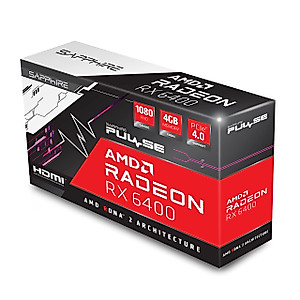 Sapphire 11315-01-20G Pulse AMD Radeon RX 6400 Low Profile Gaming Graphics Card with 4GB GDDR6, AMD RDNA 2, Black