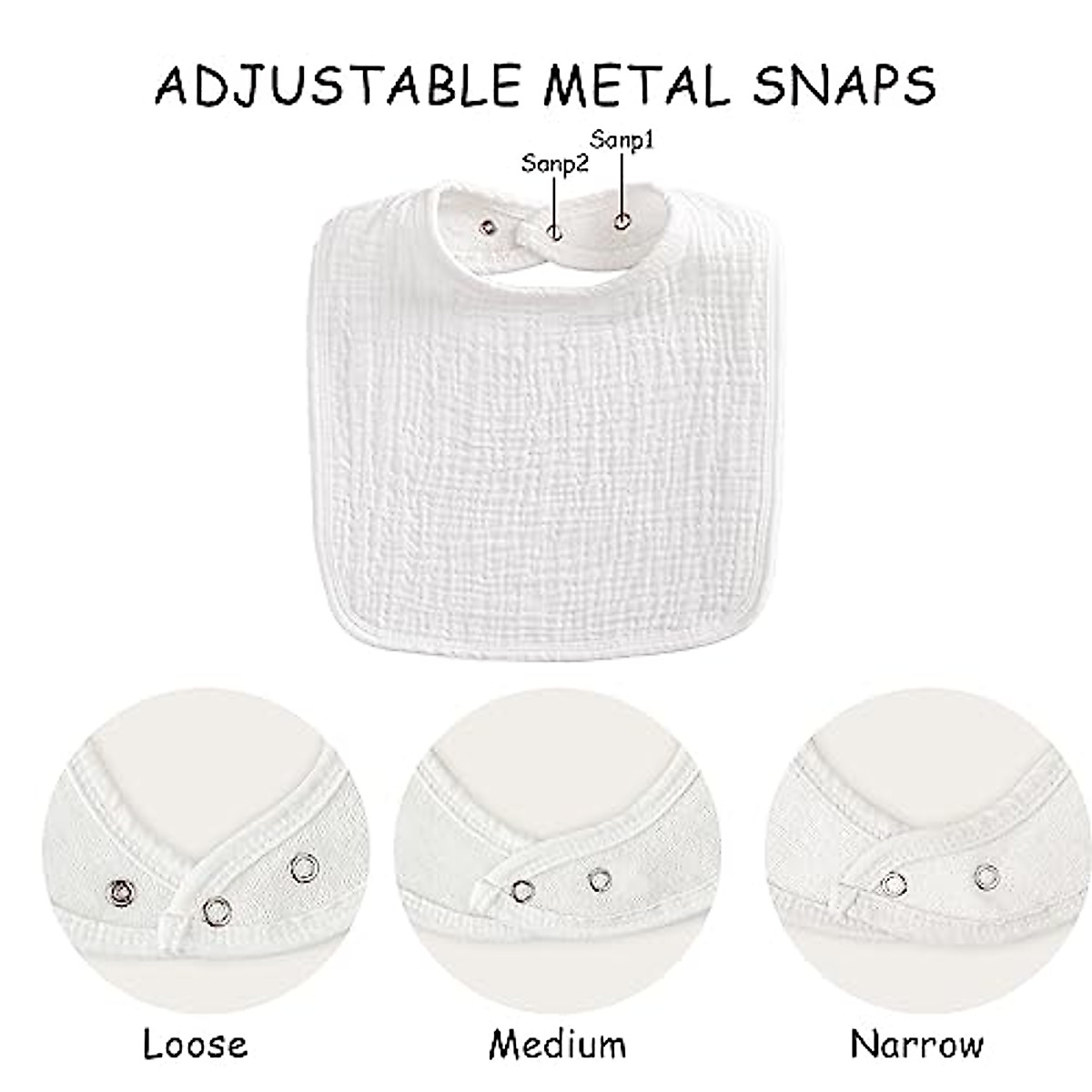 HBselect Muslin Baby Bibs 10 Pack,Unisex Baby Bibs with Bandana Drool Bibs Cotton, 10 Solid Colors Set for Feeding, Teething, Drooling