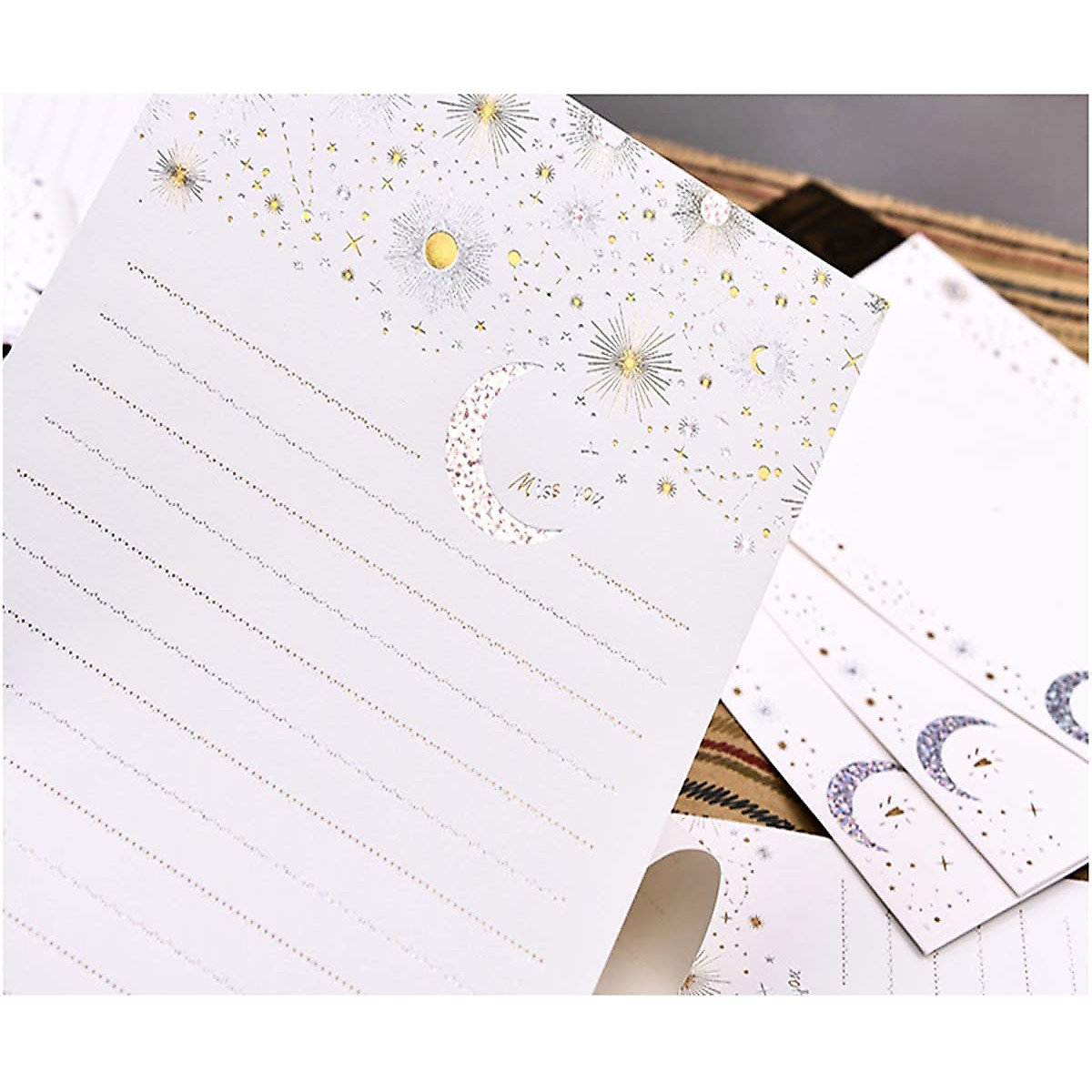 Stationery Paper Letterhead Sheets,36 Pcs Starry Sky Theme Series Stationery Design Writing Stationery Paper,For Writing Letters Wedding Invitations Crafts Computer Office Note(White