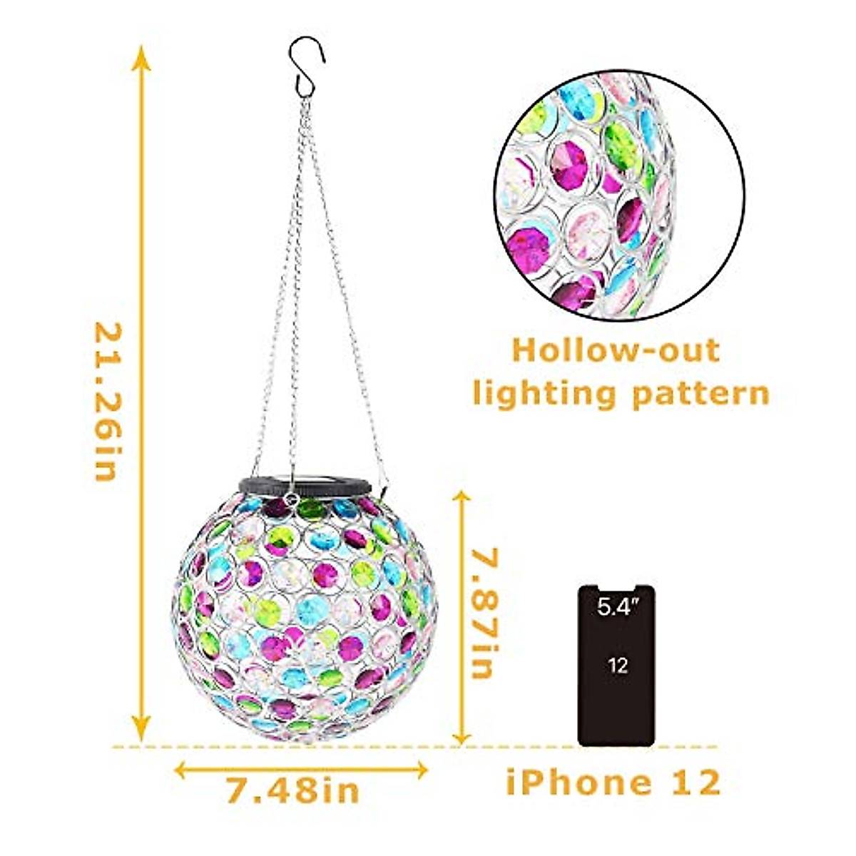Solar Lantern Outdoor Decor with Dual LEDs | Waterproof & Color Changing