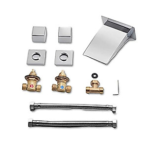 Lightinthebox Contemporary Wall Mounted LED Waterfall with Ceramic Valve Two Handles Three Holes for Chrome Bathroom Sink Faucet