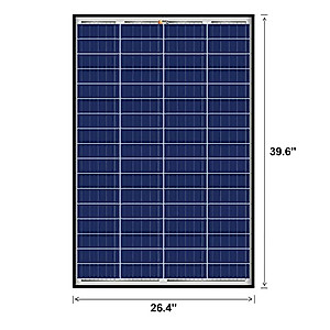 RICH SOLAR Mega 100 Watt Poly Solar Panel Black Frame