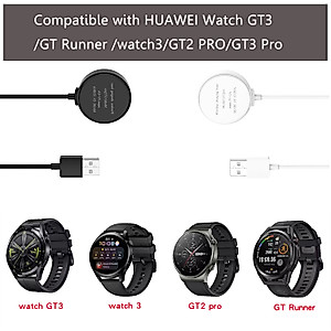 FitTurn Compatible with Huawei Watch Ultimate/GT3/GT Runner/watch3 Pro New/GT2 PRO/GT3 Pro/Watch D Charger Charging Cable -2 Pack 3.3FT Replacement Charging Cradle Adapter Dock for GT3 Smartwatch