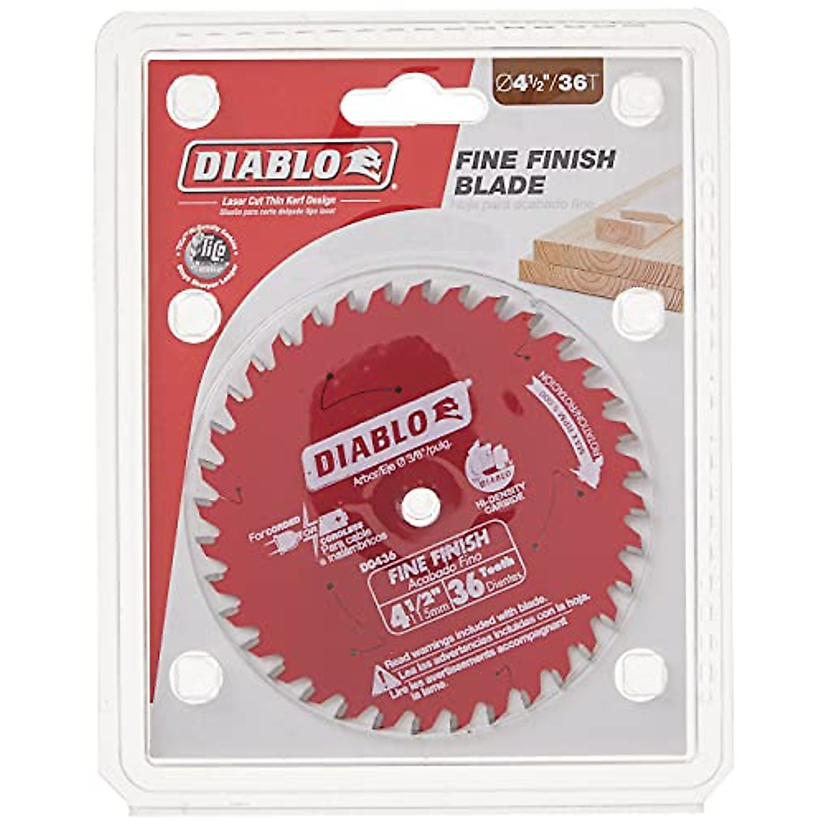 Freud D0436X Diablo 4-1/2-Inch 36 Tooth ATB Cordless Trim Saw Blade with 20-Millimeter Arbor and 3/8-Inch Reducer Bushing