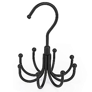PODATOL Belt Hanger, Space Saving Belt Organizer for Closet, Max 24 Storage Capacity, Rotating Belt Rack Closet Organizers and Storage for Hanging Belt, Ties, Black