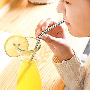 4 Pcs Reusable Metal Drinking Straws 8.5 Inch Stainless Steel Straw 6mm Diameter Wide -Compatible with 20oz Yeti Tumblers Eco-Friendly Washable non-plastic or glass - UNbreakable