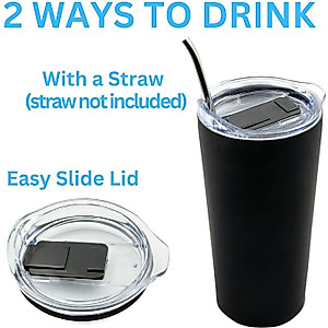 Decorvo Arizona State Sun Devils Tumbler - Black Double Walled Insulated Travel Thermos with Slide Lid - 18 oz