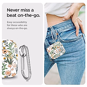 AirPods Case Flower, Olytop Cute Hard Ladybugs Women Apple Airpods 2 & 1 Cover Case Protective Shockproof iPods Cover Skin Girls with Keychain for Apple 2nd 1st Gen - Flower/Cactus