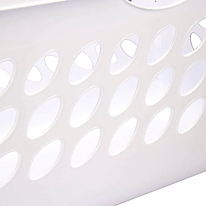 Sterilite 12158006 Ultra Laundry Basket, White with Titanium Handles
