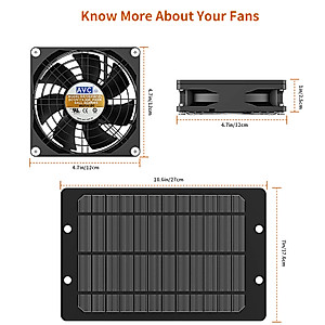 Ankway Chicken Coop Solar Fans Solar Powered Fan 2500 RPM Solar Fan for Greenhouse Cooling Fan for Shed IP65 Waterproof RV Solar Ventilation Fan for Chicken Coop, Shed, Dog House, RV (8W-Solar Panel)