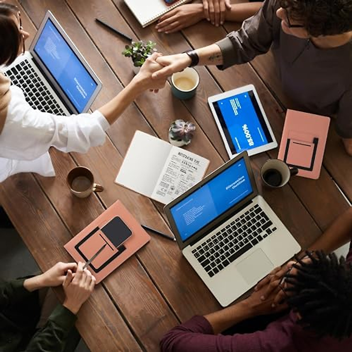 CAGIE Lined Journal Notebooks for Work A5 Business Notebook with Pen Holder, 224 Pages Notebook with Pockets, 5.7"x8.3" Inches, Pink