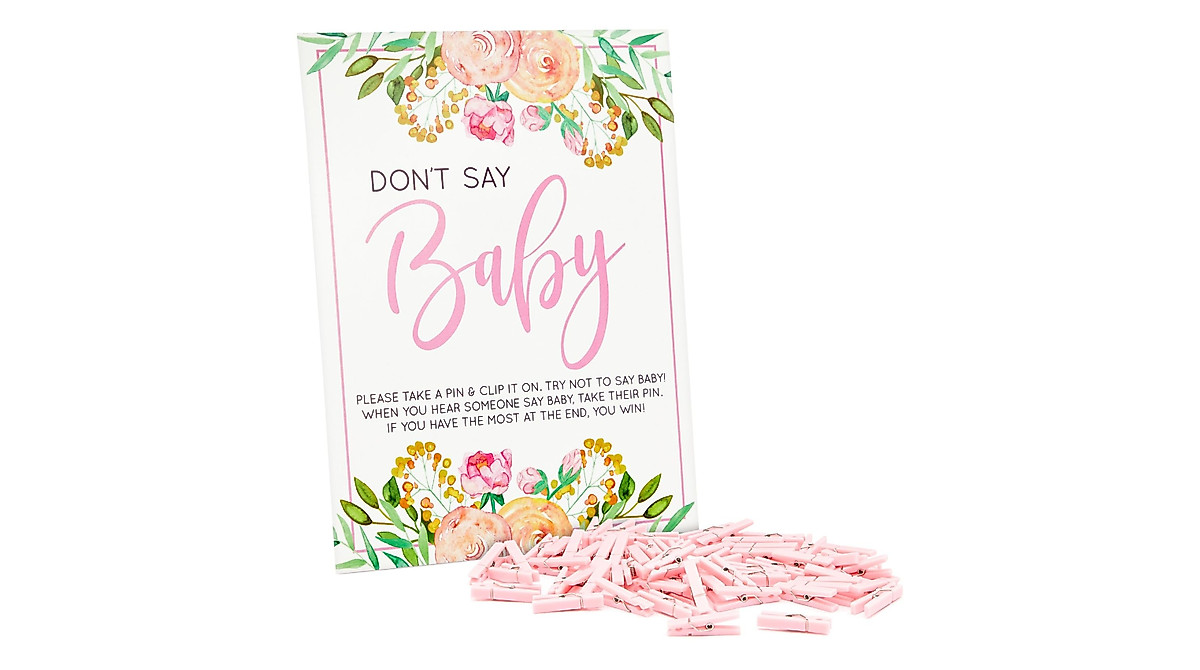 Sparkle & Bash Baby Shower Clothespin Game for Girls - Fun Party Activity