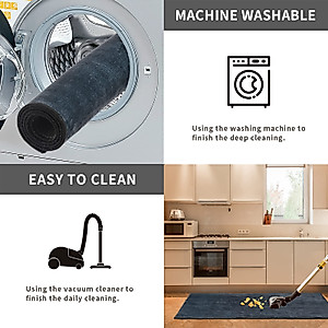 Kitchen Mats Set of 2 Kitchen Rugs Washable Non-Slip Runner Rug Doormat Microfiber Mat Sets for Kitchen, Floor, Laundry, Bathroom, Living Room, Sink, Front Door, Entrance ,17.3 x 30.6/17.3 x 47.3in