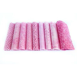 FlashPhoenix Quality Sewing Fabric – It's All Pink 90-pc precut Charm Pack 5 Squares 100% Cotton Fabric Quilt Size: 5x5 Inch