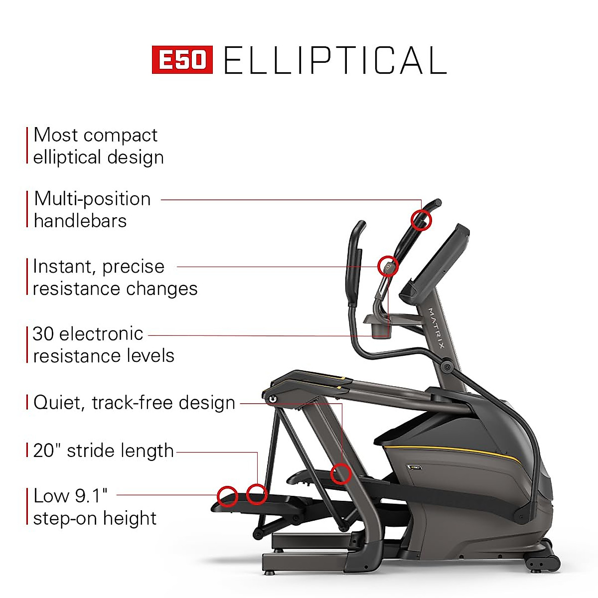 Matrix Fitness E50 Elliptical Trainer with XUR Console