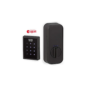 Emtek Empowered Motorized Touchscreen Keypad Smart Deadbolt - Connected by August, Flat Black Coated (US19), Model: EMP1101US19