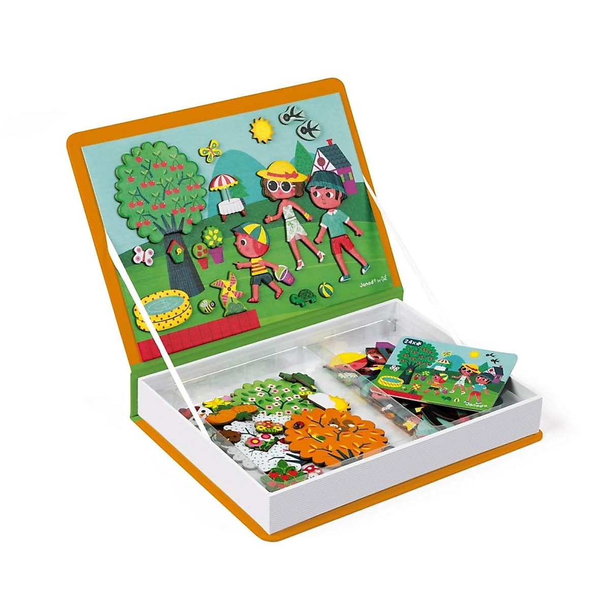 Janod MagnetiBook 120 pc Magnetic 4 Seasons Game - Travel/Storage Case Included - Ages 3+ - J02721