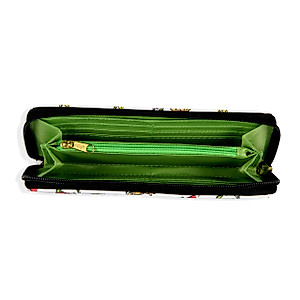 Bioworld How The Grinch Stole Christmas Grinch And Max faux Saffianno Leather Zip Closure Wallet