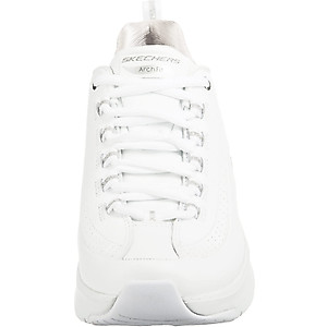 Skechers GO Golf Women's Sneaker, White Leather Silver White Trim, 9