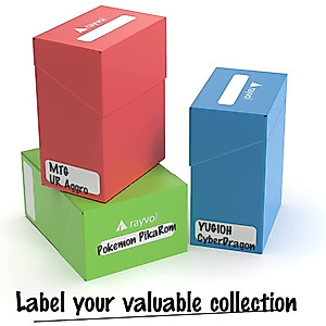 Rayvol 10 Card Deck Box with 20 Dividers - Set of 10 Card Boxes for TCG (Blue, Red, Green, Black, White)