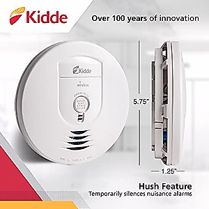 Kidde Wireless Smoke Detector, AA Battery Operated (Included), Ionization Sensor Wire-Free Interconnect Smoke Alarm