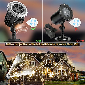 Christmas Snowflake Lights, Led Projector Lights for Outdoor, Waterproof Christmas Decorations Lighting for Indoor Xmas Holiday Party Wedding Garden Patio