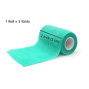 KISEER 15 Pack 2 Inch x 5 Yards Self Adhesive Bandage Breathable Cohesive Bandage Wrap Rolls Elastic Self-Adherent Tape for Stretch Athletic, Sports, Wrist, Ankle