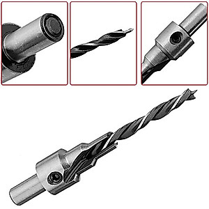 Tameco 2pc Countersink Drilling 3 Steps Pilot Drill Bits Set Reamer Screw Wood Window Hinge Hole Saw Chamfer 4 6 5 7mm steps 8mm Shank