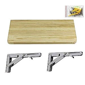 PIBM Stylish Simplicity Shelf Wall Mounted Floating Rack Table Laptop Stand Desk Triangular Bracket Bookshelf Dining Table Metal Solid Wood Save Space Bearing Strong, a ,